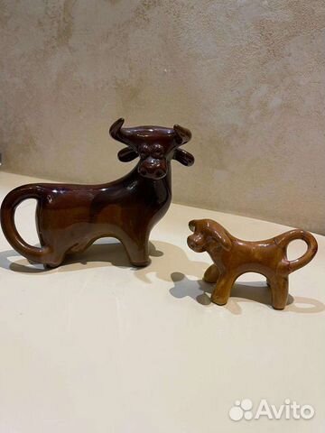 Корова с теленком, Васильковская майолика