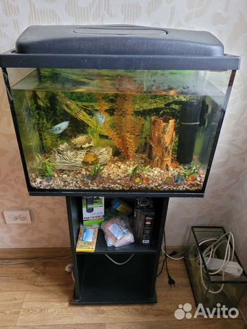 Аквариум с тумбой бу 75л